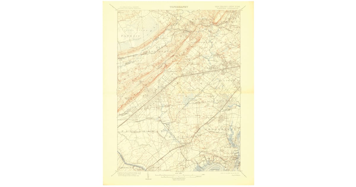 1905 Map of Plainfield, NJ — High-Res, 1915 Print | Pastmaps