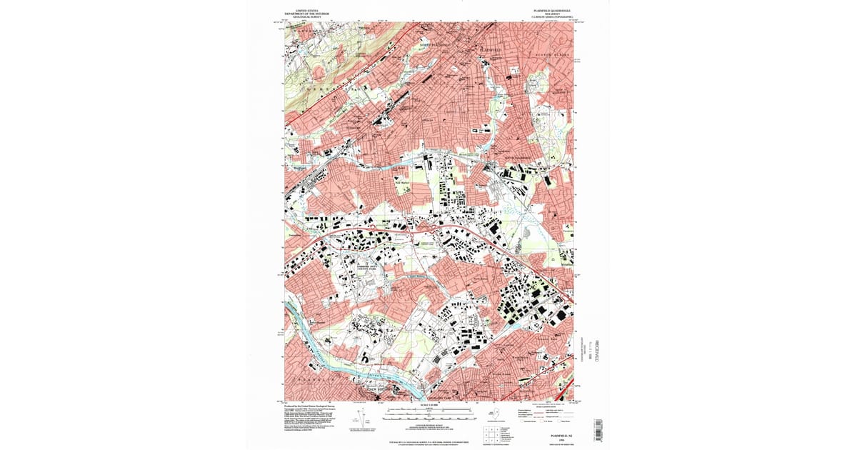 1995 Map of Plainfield, NJ — High-Res | Pastmaps