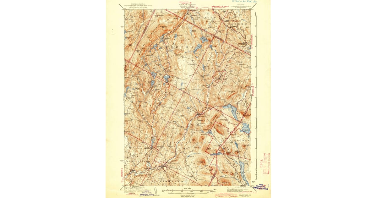 1943 Map of Plainfield, Washington County, VT — High-Res | Pastmaps