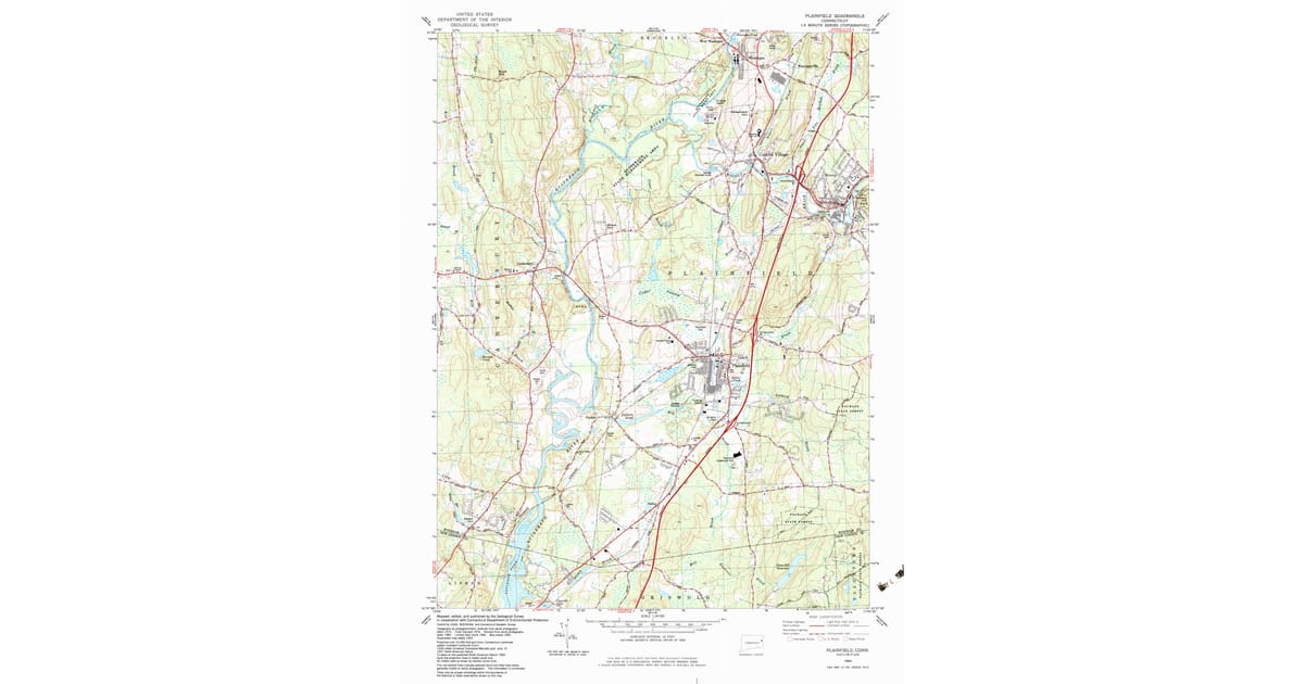 1983 Map of Plainfield, Windham County, CT — High-Res | Pastmaps
