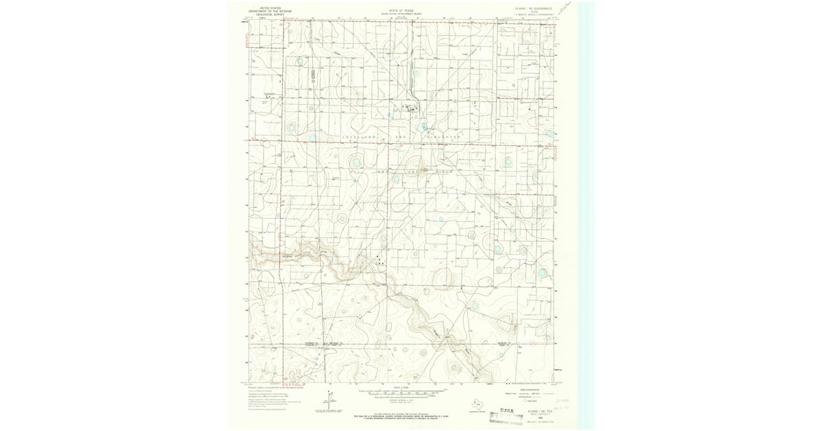 1965 Map of Plains 1 NE, Hockley County, TX — High-Res | Pastmaps