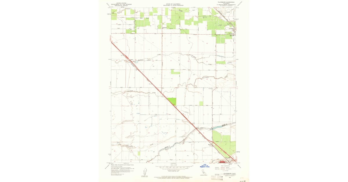 1960 Map of Plainsburg, Merced County, CA — High-Res | Pastmaps
