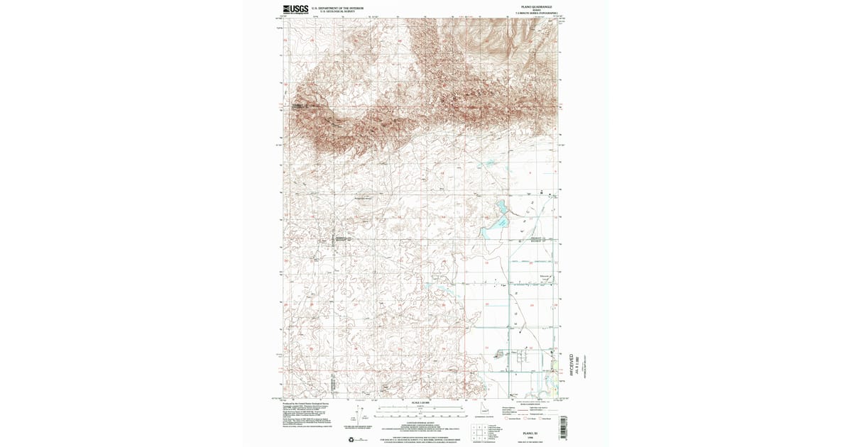 1998 Map of Plano, Fremont County, ID — High-Res | Pastmaps