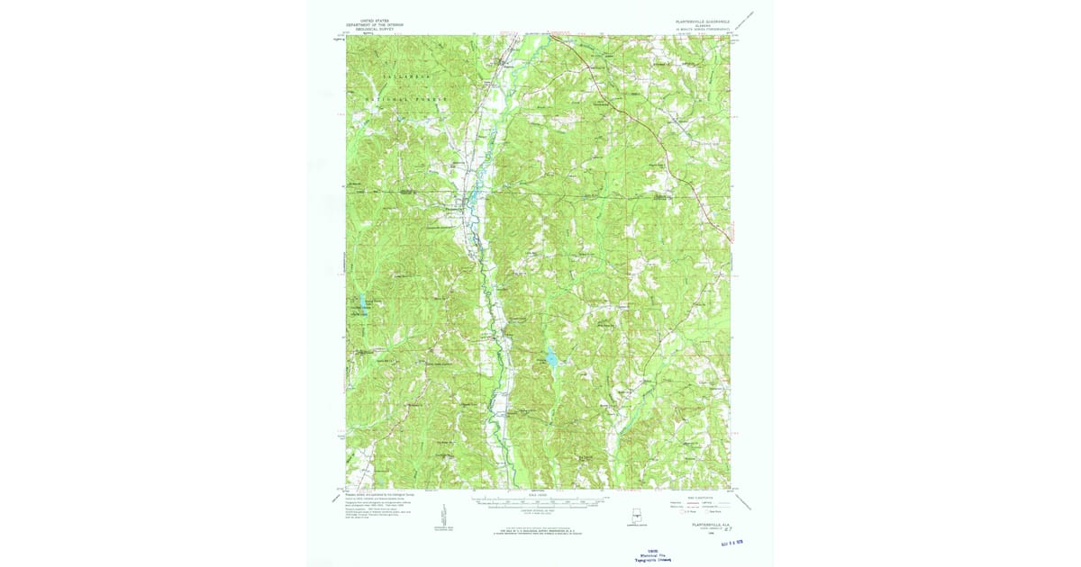 1959 Map of Plantersville, Autauga County, AL — High-Res | Pastmaps