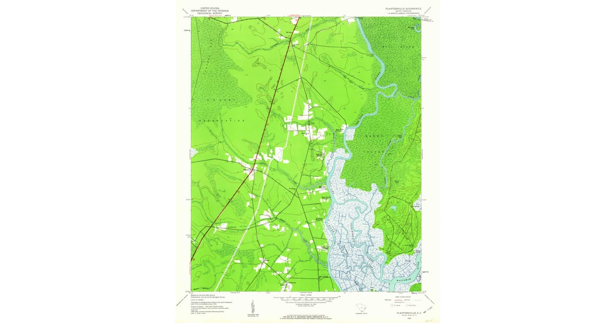 1943 Map of Plantersville, Georgetown County, SC — High-Res | Pastmaps