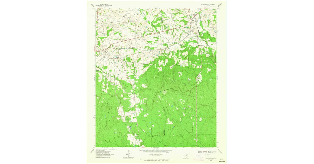 1962 Map of Plantersville, TX — High-Res | Pastmaps