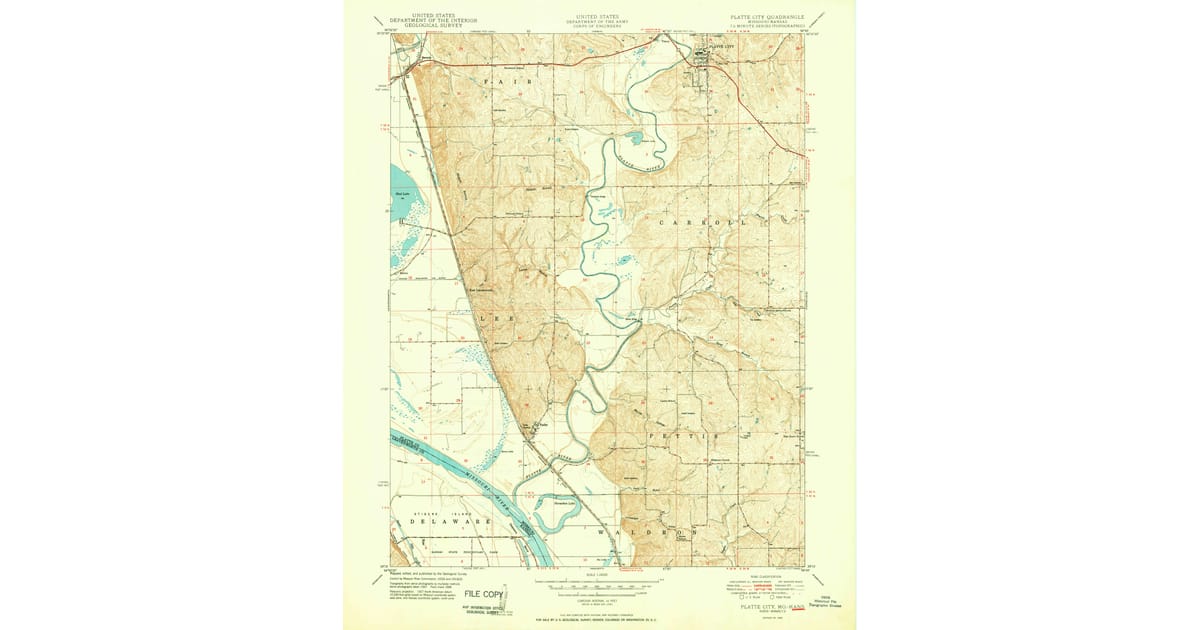 1950 Map of Platte City, MO — High-Res | Pastmaps