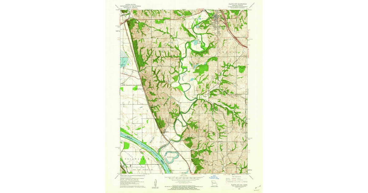 1961 Map of Platte City, MO — High-Res | Pastmaps