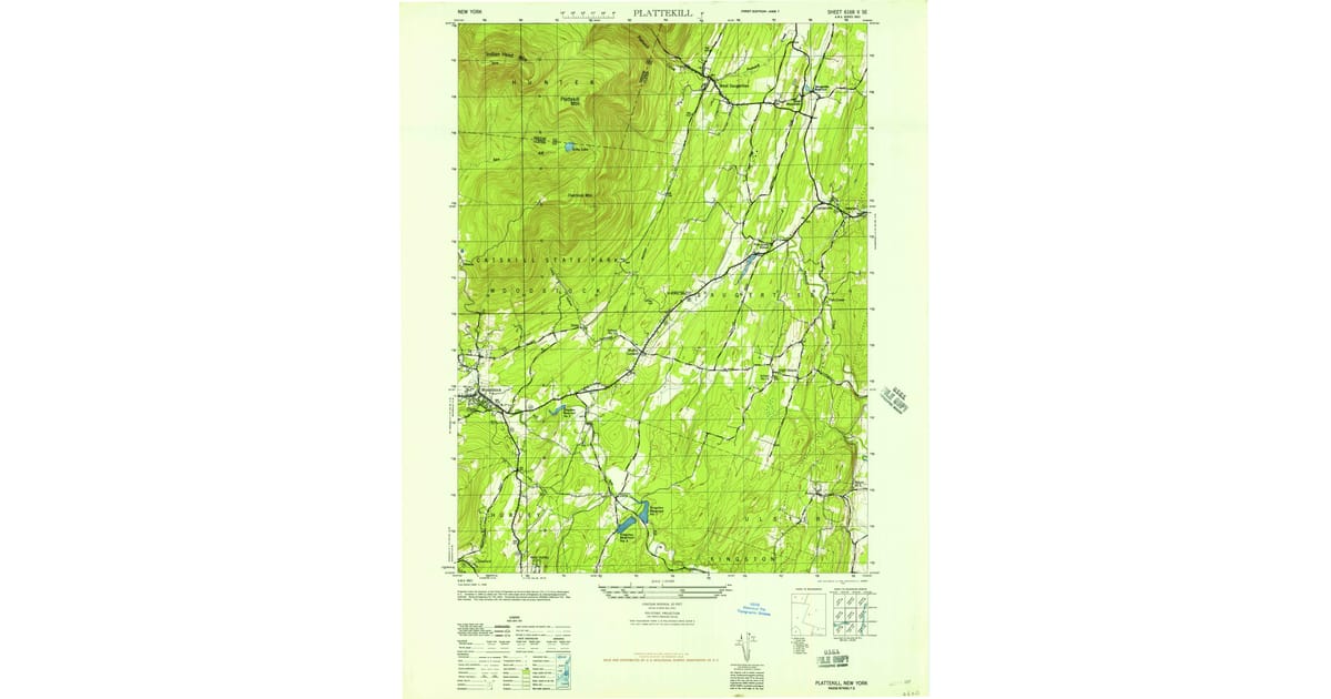 1946 Map of Plattekill, Ulster County, NY — High-Res | Pastmaps