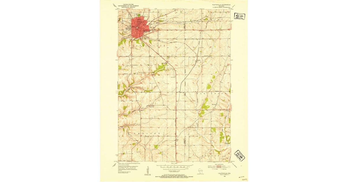 1952 Map of Platteville, WI — High-Res | Pastmaps