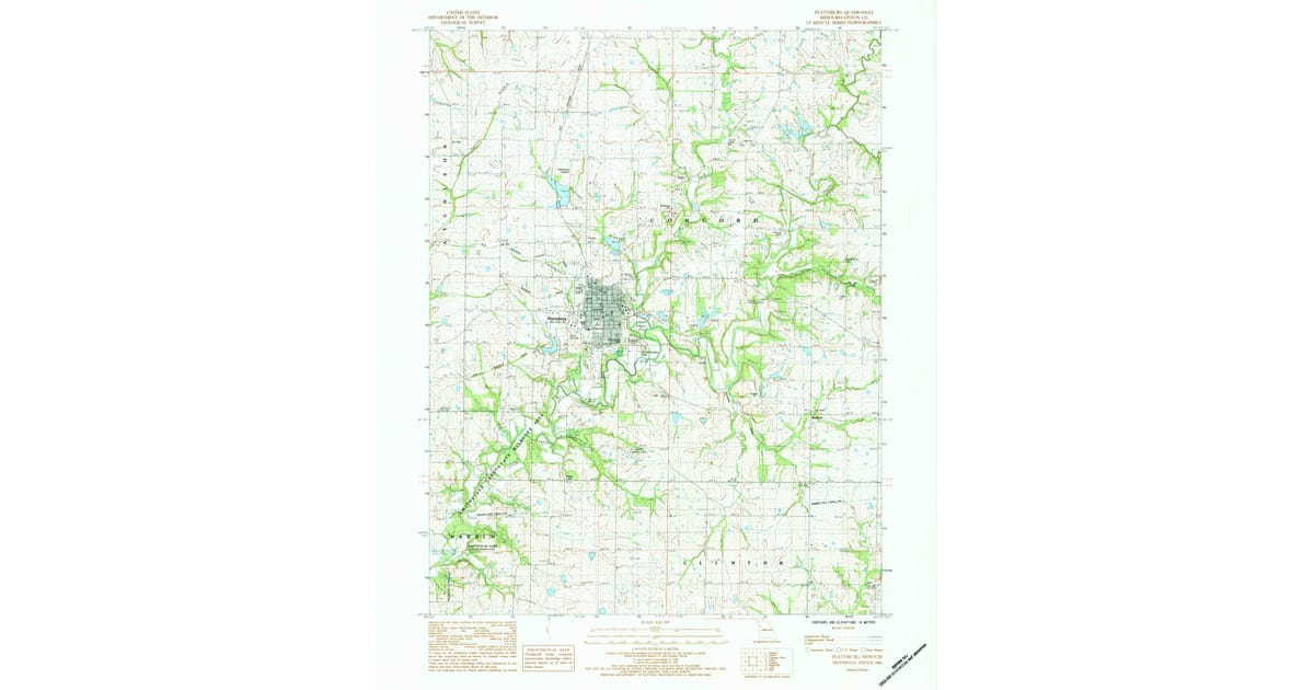 1984 Map of Plattsburg, MO — High-Res | Pastmaps
