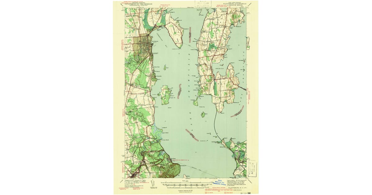 1941 Map of Plattsburg, Clinton County, NY — High-Res | Pastmaps