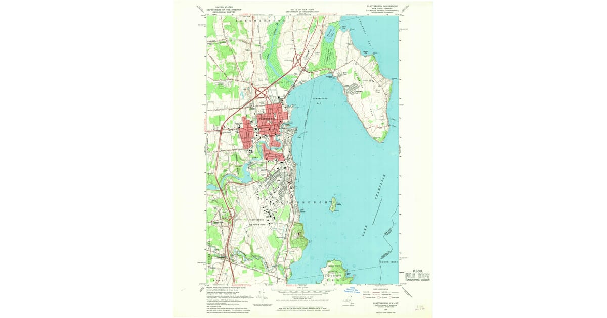 1966 Map of Plattsburgh, NY — High-Res | Pastmaps
