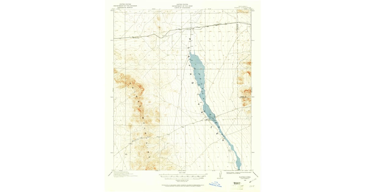 Old Maps of Playas, NM for Hiking & Exploration | Pastmaps