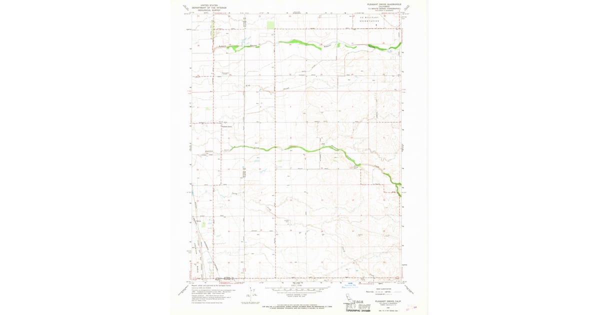 1967 Map of Pleasant Grove, Placer County, CA — High-Res | Pastmaps