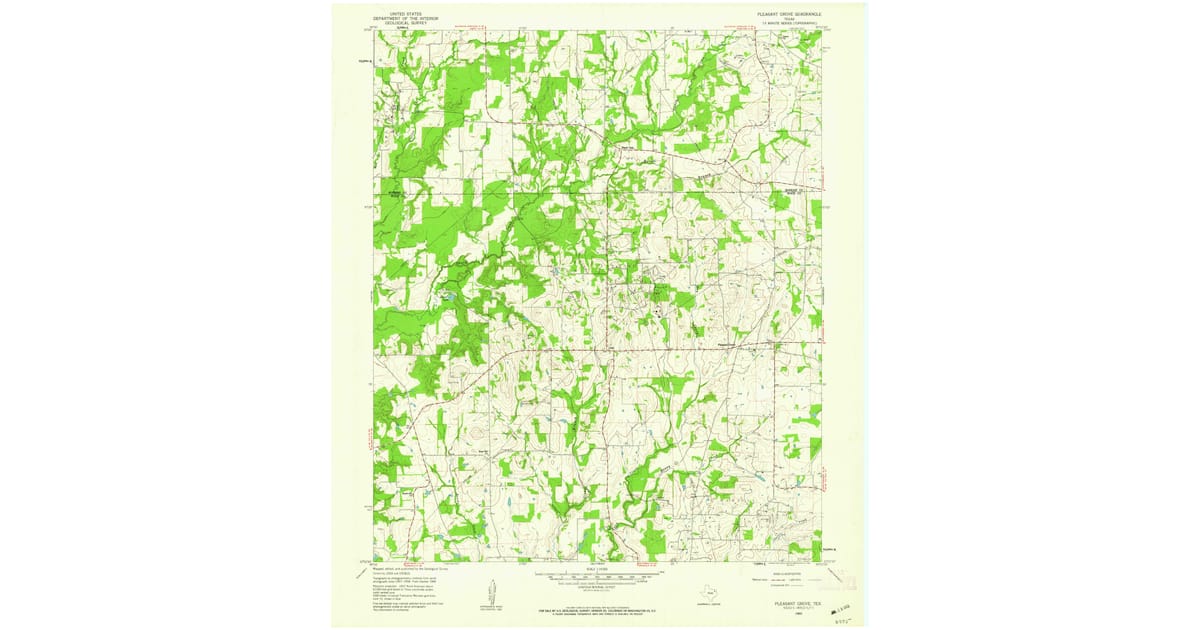 1960 Map of Pleasant Grove, Wood County, TX — High-Res | Pastmaps