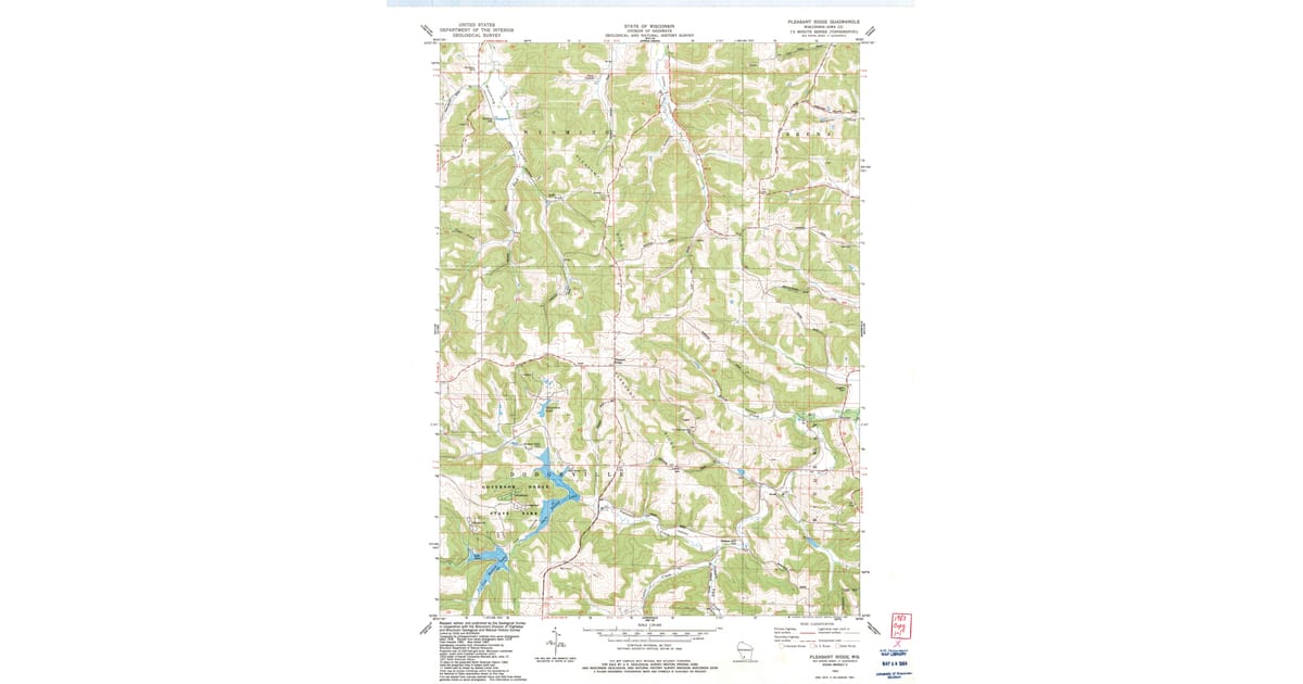 1983 Map of Pleasant Ridge, Iowa County, WI — High-Res | Pastmaps