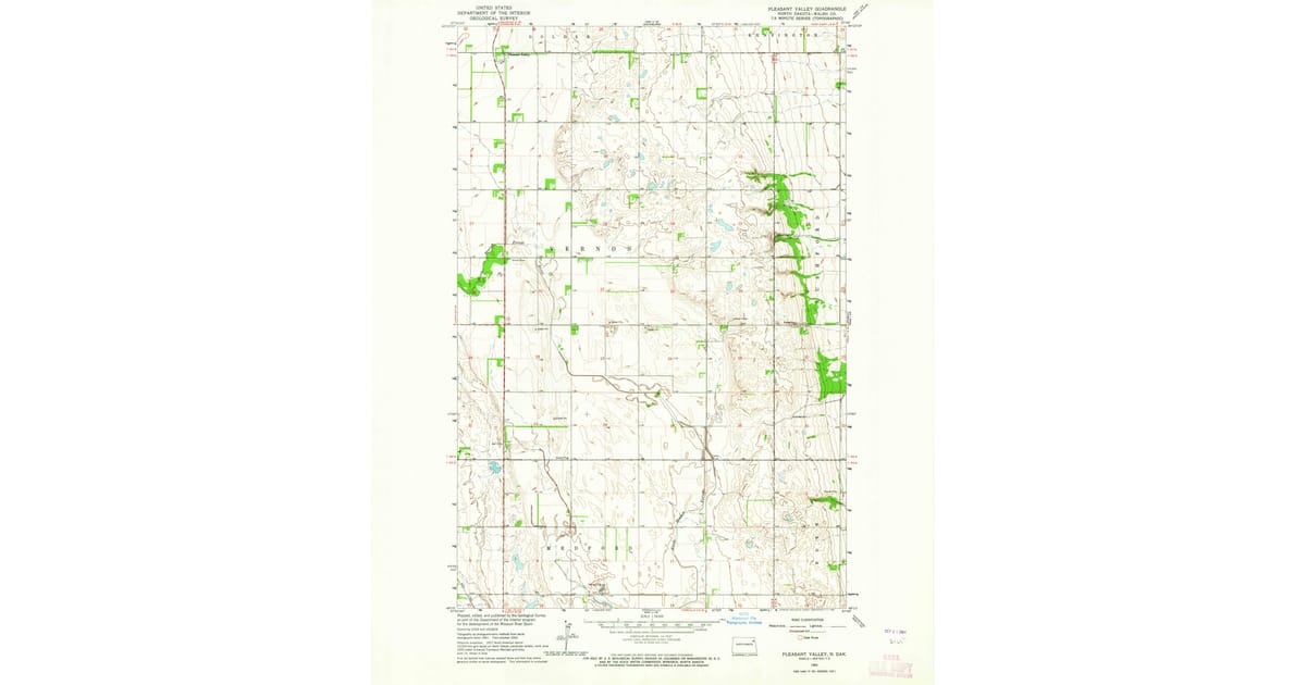 1963 Map of Pleasant Valley, Walsh County, ND — High-Res | Pastmaps