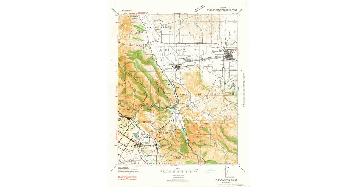 1941 Map of Pleasanton, CA — High-Res | Pastmaps