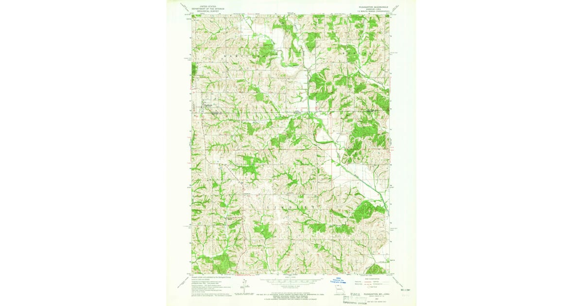 1964 Map of Pleasanton, IA — High-Res | Pastmaps
