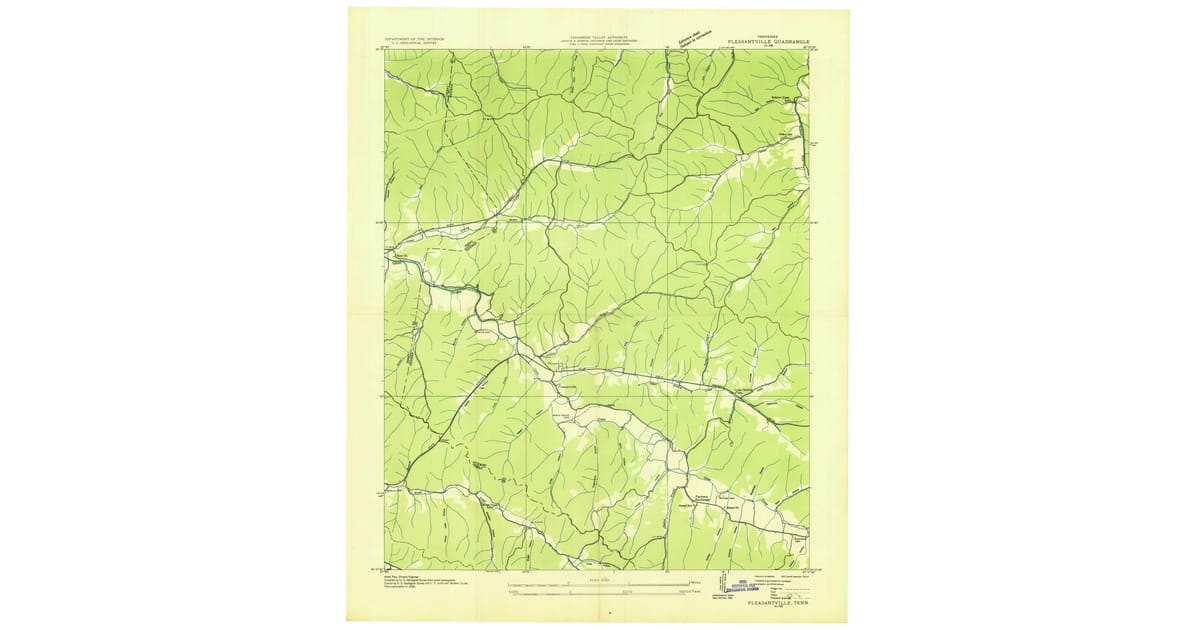 1936 Map of Pleasantville, Hickman County, TN — High-Res | Pastmaps