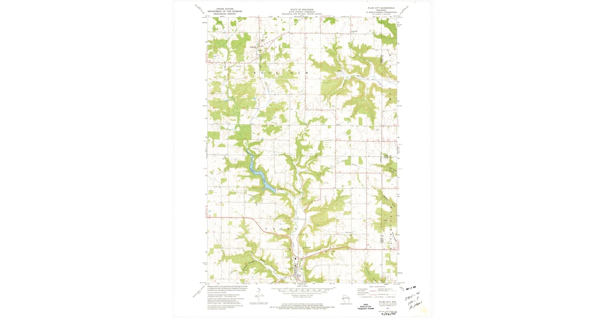 1972 Map of Plum City, WI — High-Res | Pastmaps
