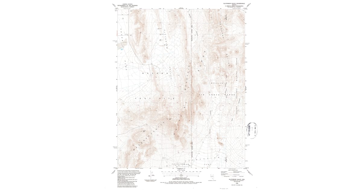 1986 Map of Plutonium Valley, Nye County, NV — High-Res | Pastmaps