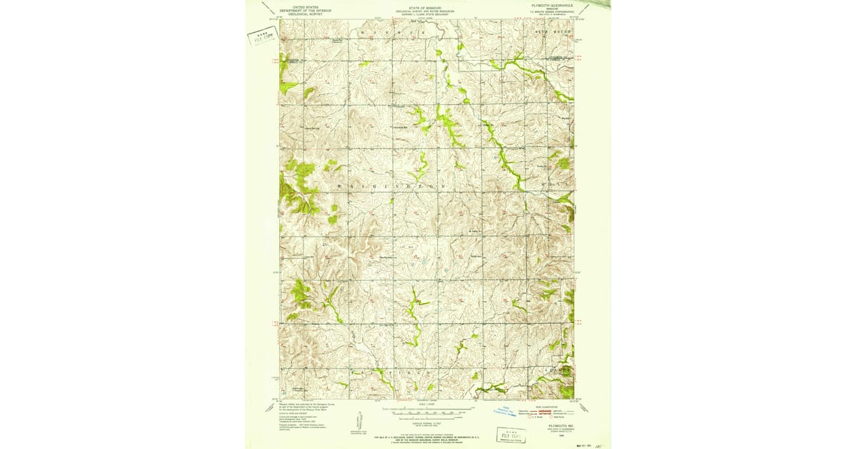 1950 Map of Plymouth, Carroll County, MO — High-Res | Pastmaps