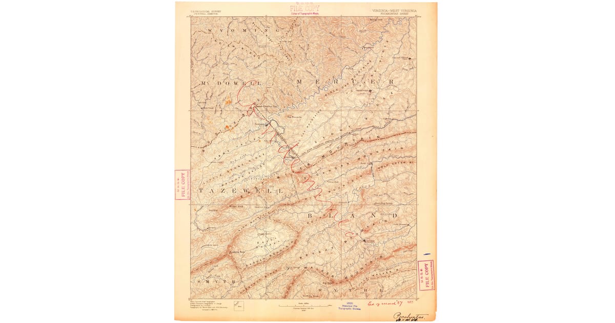 Old Maps of Duhring, WV for Hiking & Exploration | Pastmaps