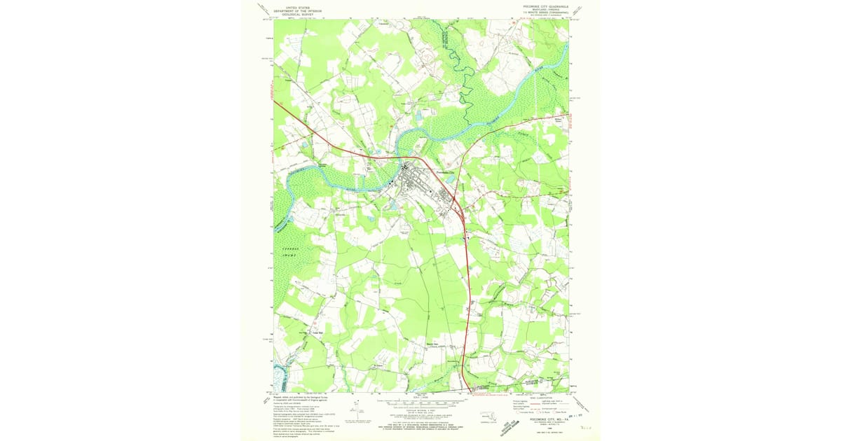 1968 Map of Pocomoke City, MD — High-Res | Pastmaps
