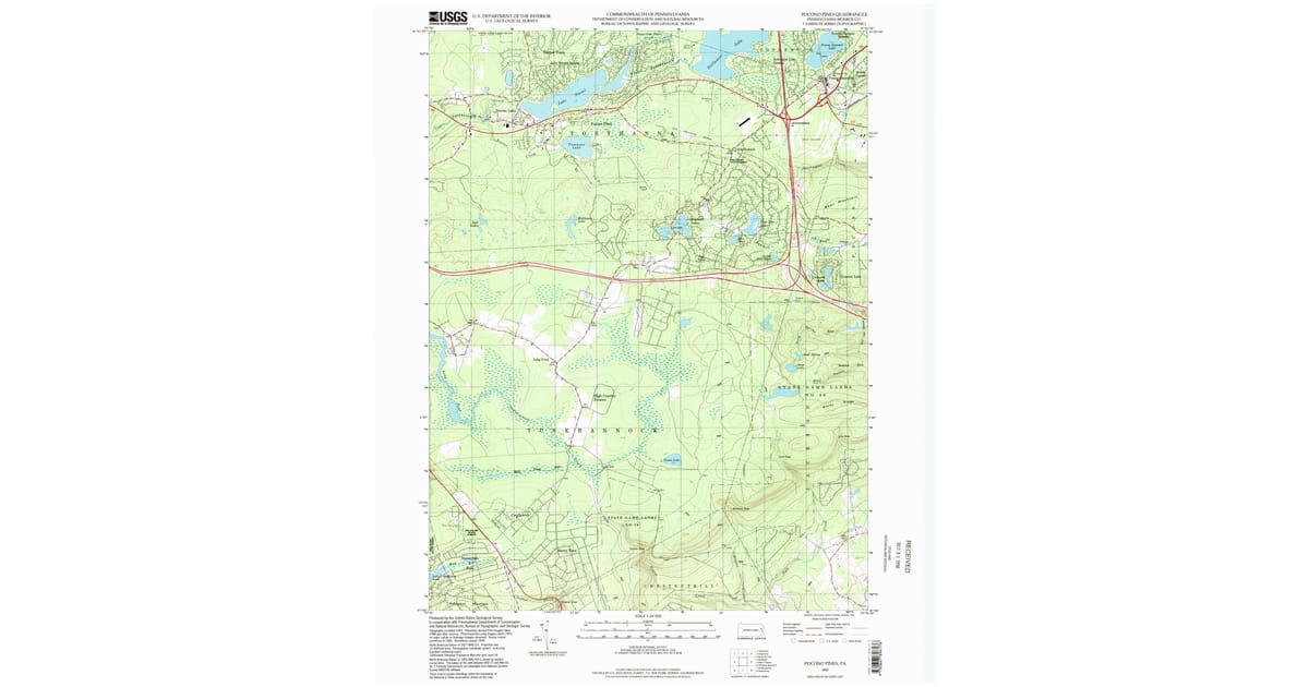 1997 Map of Pocono Pines, PA — High-Res | Pastmaps