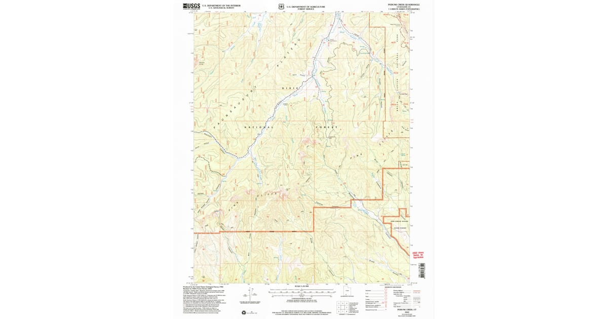 2002 Map of Podunk Creek, Kane County, UT — High-Res | Pastmaps