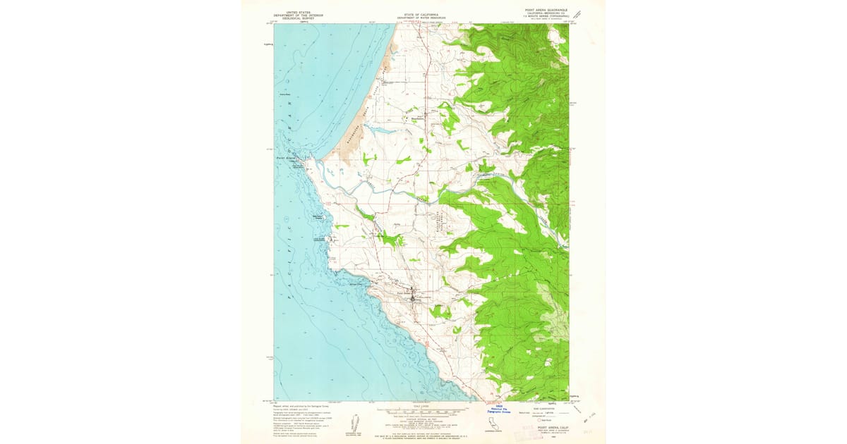1960 Map of Point Arena, CA — High-Res | Pastmaps