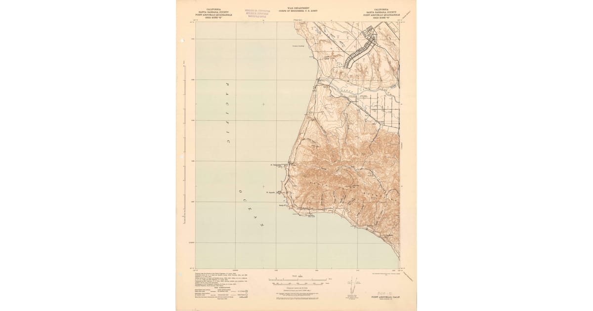 1942 Map of Point Arguello, Santa Barbara County, CA — High-Res | Pastmaps