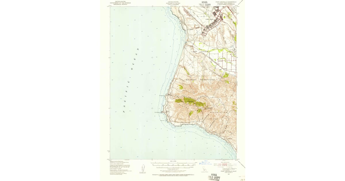1947 Map of Point Arguello, Santa Barbara County, CA — High-Res | Pastmaps