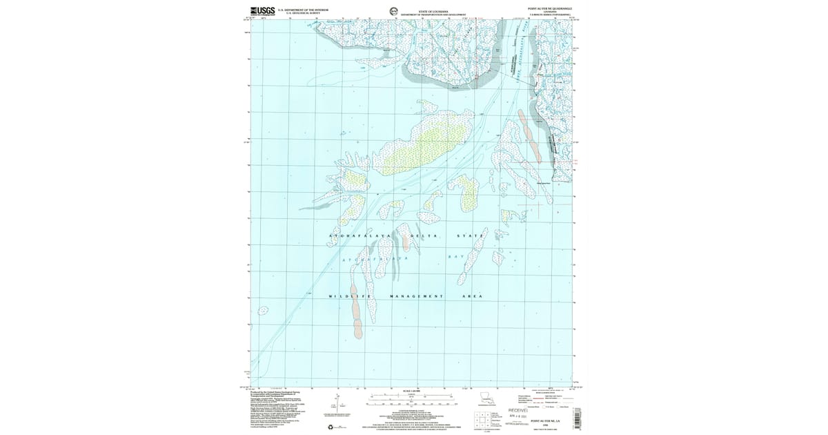 1998 Map of Point Au Fer NE, Terrebonne Parish, LA — High-Res | Pastmaps