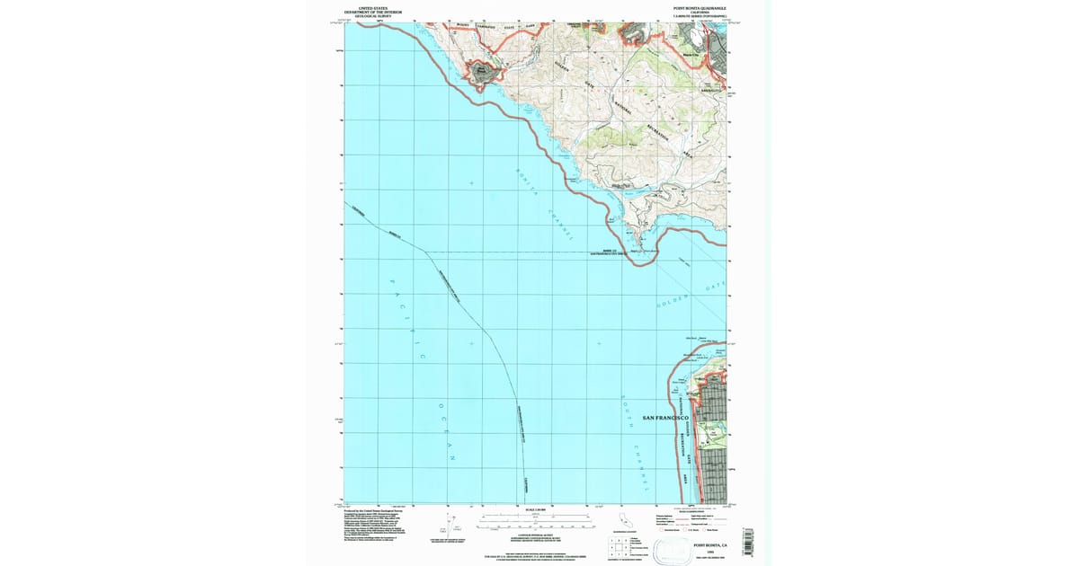1993 Map of Point Bonita, Marin County, CA — High-Res | Pastmaps