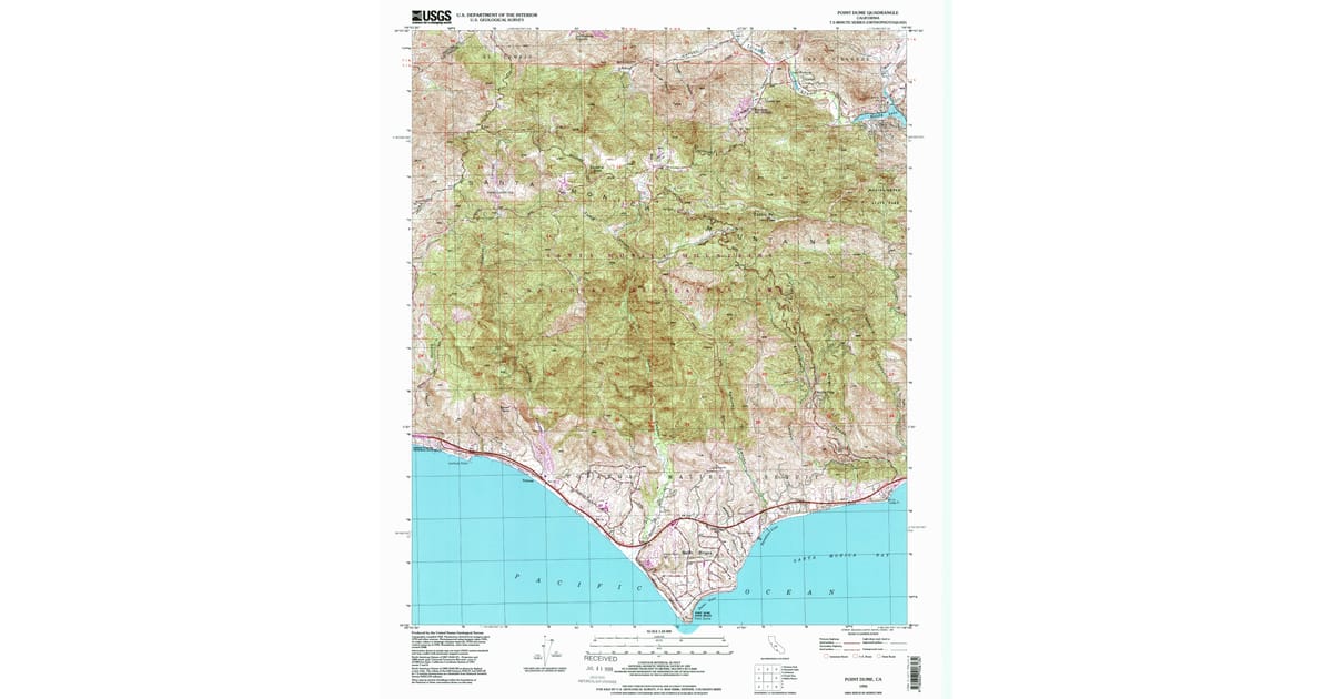 1995 Map of Point Dume, Los Angeles County, CA — High-Res | Pastmaps