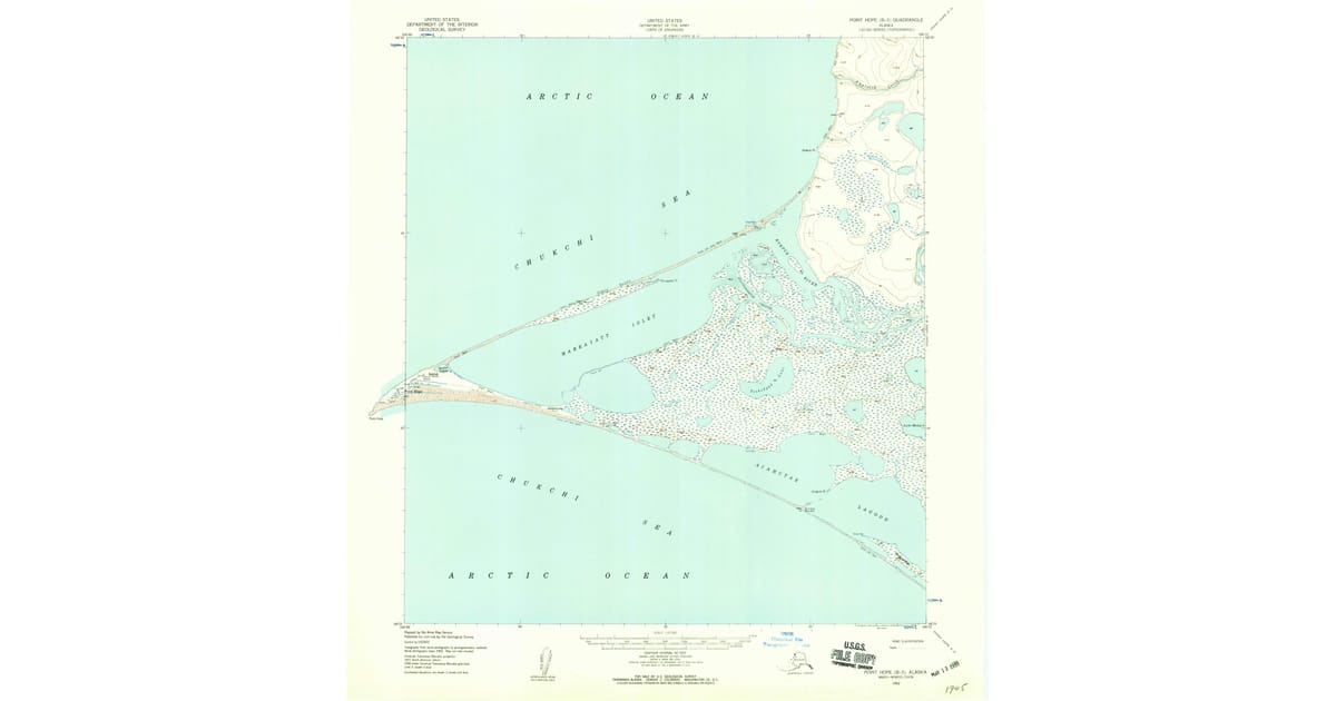 1952 Map of Point Hope B-3, North Slope Borough, AK — High-Res | Pastmaps