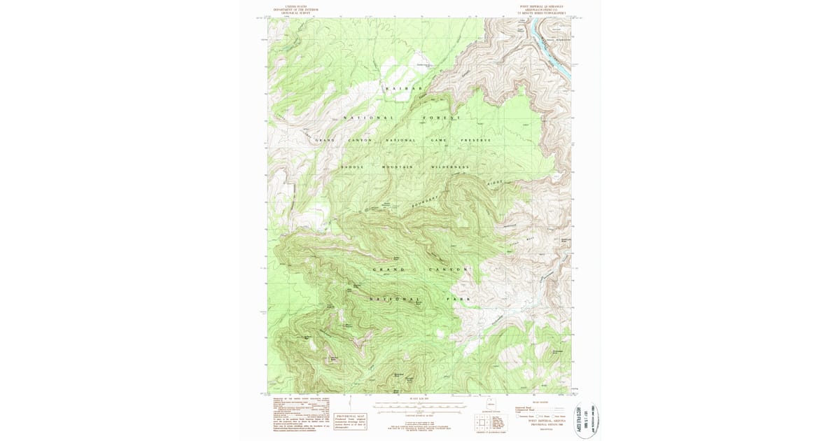 1988 Map of Point Imperial, Coconino County, AZ — High-Res | Pastmaps