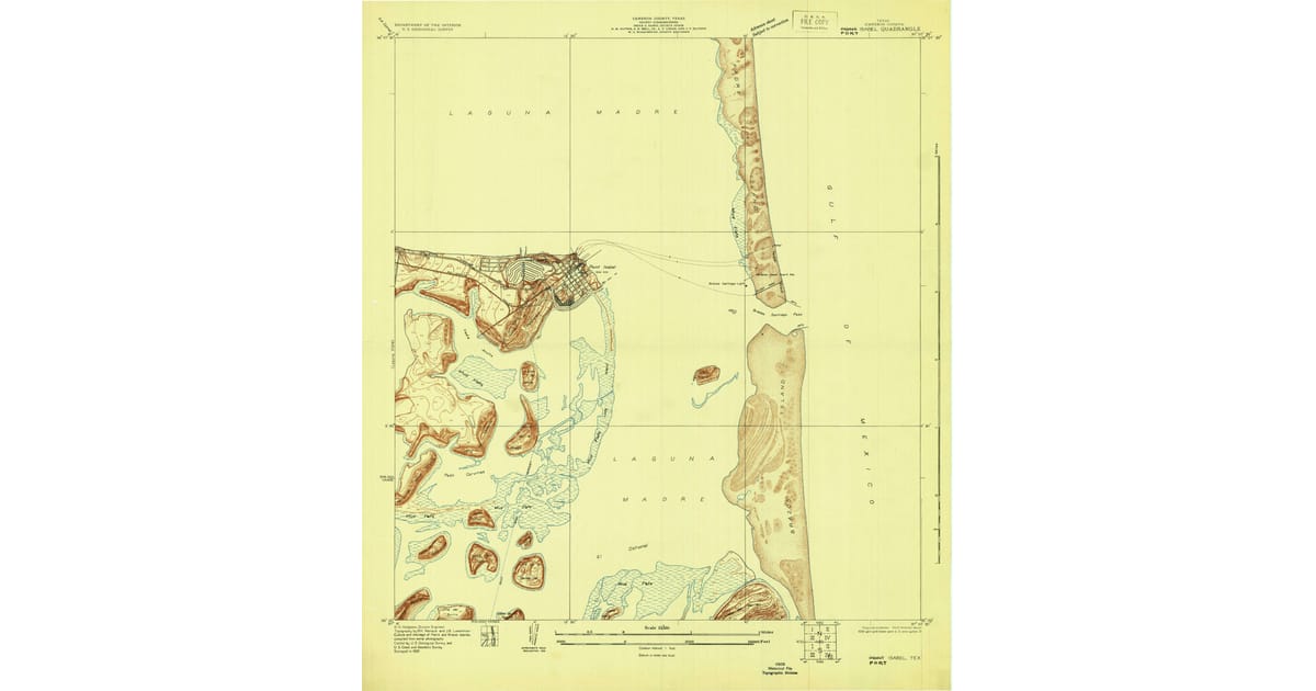1929 Map of Point Isabel, Cameron County, TX — High-Res | Pastmaps