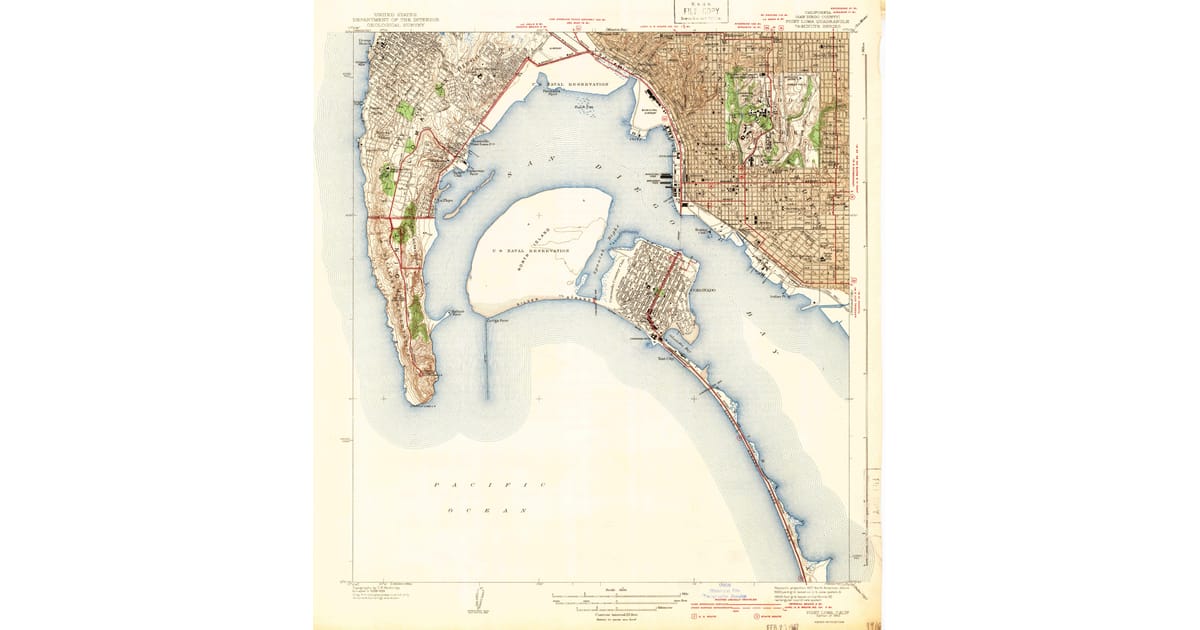 1940s Maps of Point Loma, San Diego | Pastmaps