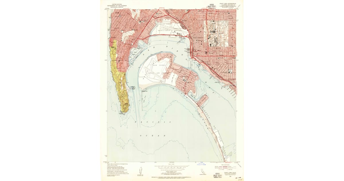 1953 Map of Point Loma, California — High-Res | Pastmaps