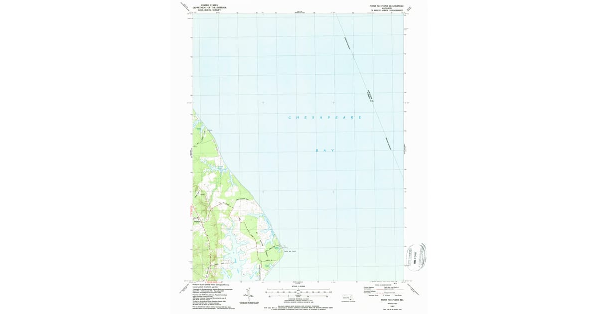 1987 Map of Point No Point, St. Mary's County, MD — High-Res | Pastmaps