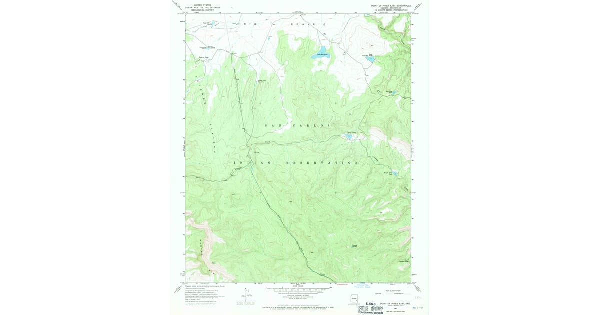 1967 Map of Point of Pines East, Graham County, AZ — High-Res | Pastmaps