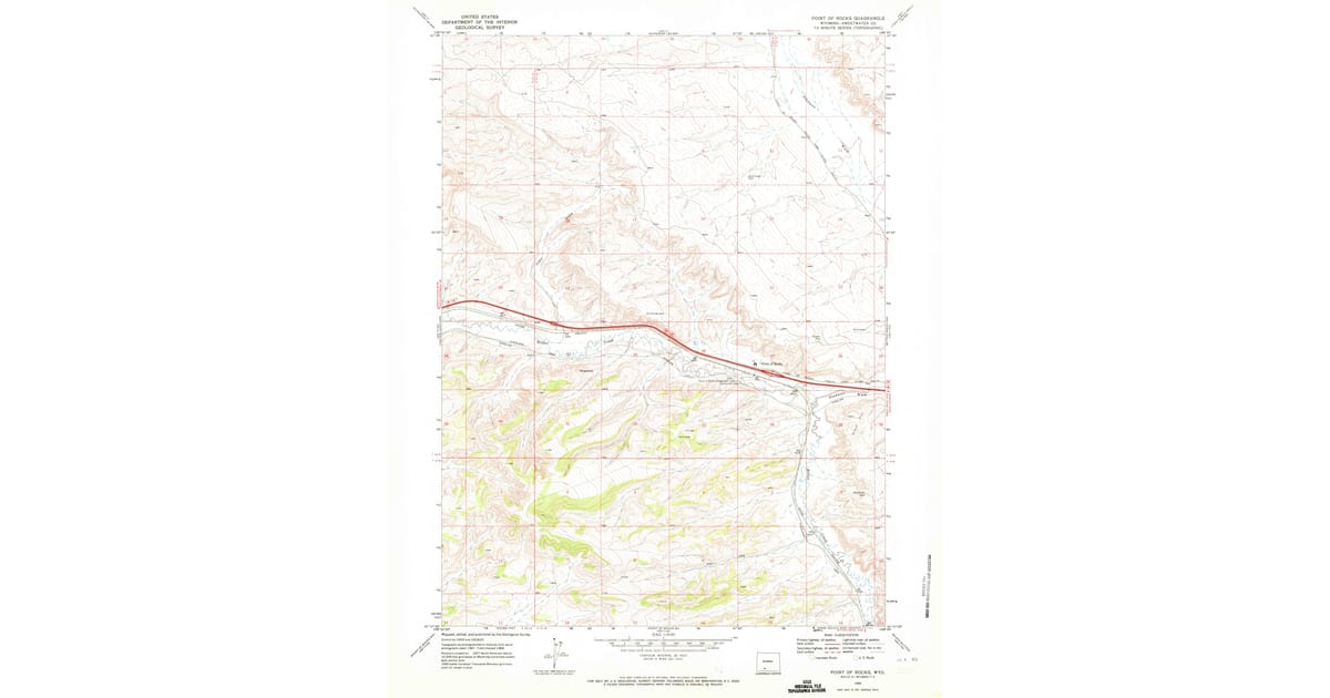 1968 Map of Point Of Rocks, Sweetwater County, WY — High-Res | Pastmaps