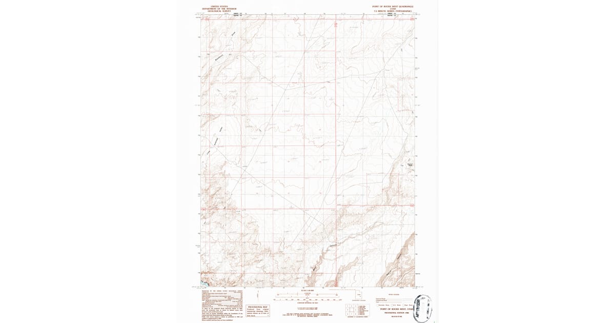 1986 Map of Point of Rocks West, Wayne County, UT — High-Res | Pastmaps