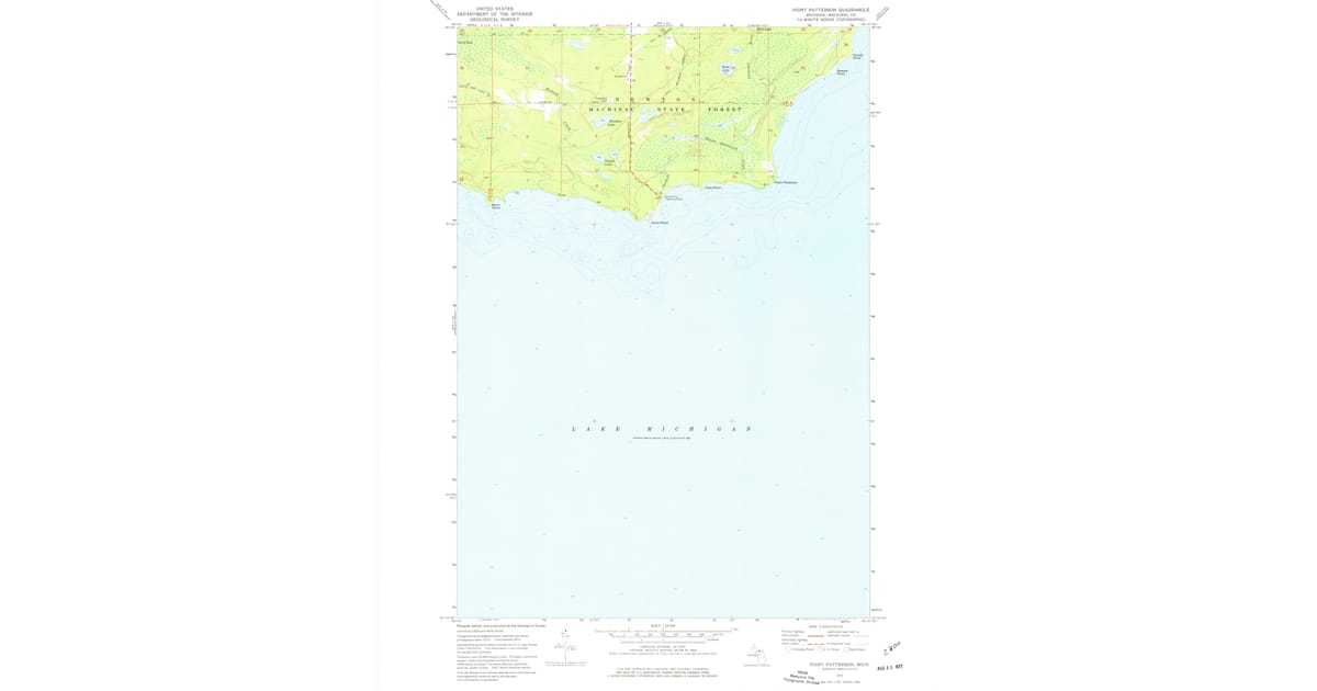 1973 Map of Point Patterson, Mackinac County, MI — High-Res | Pastmaps