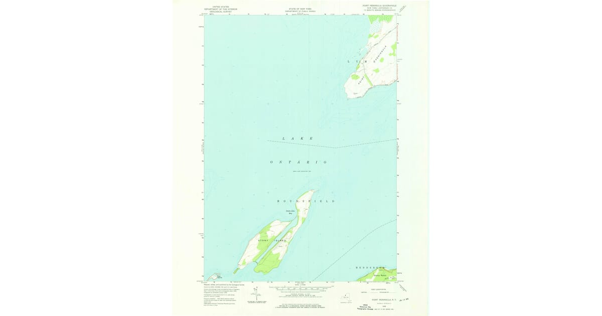 1958 Map of Point Peninsula, Jefferson County, NY — High-Res, 1976 ...