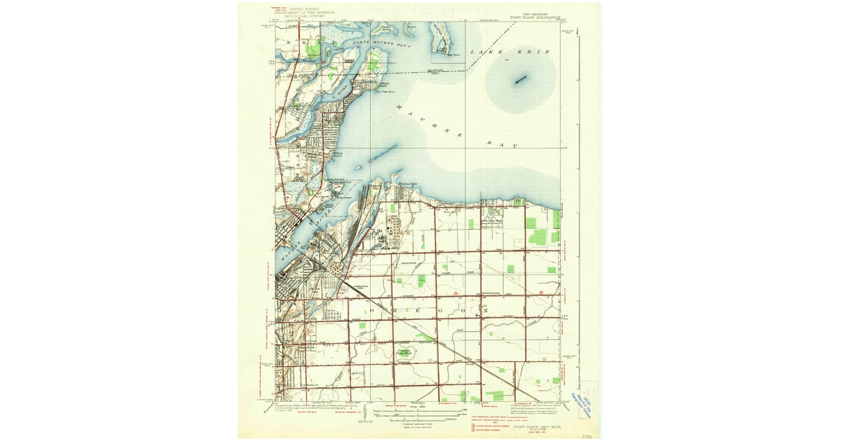 1938 Map of Point Place, Lucas County, OH — High-Res | Pastmaps